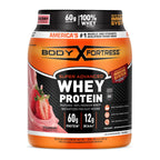 Body Fortress whey protein strawberry flavour