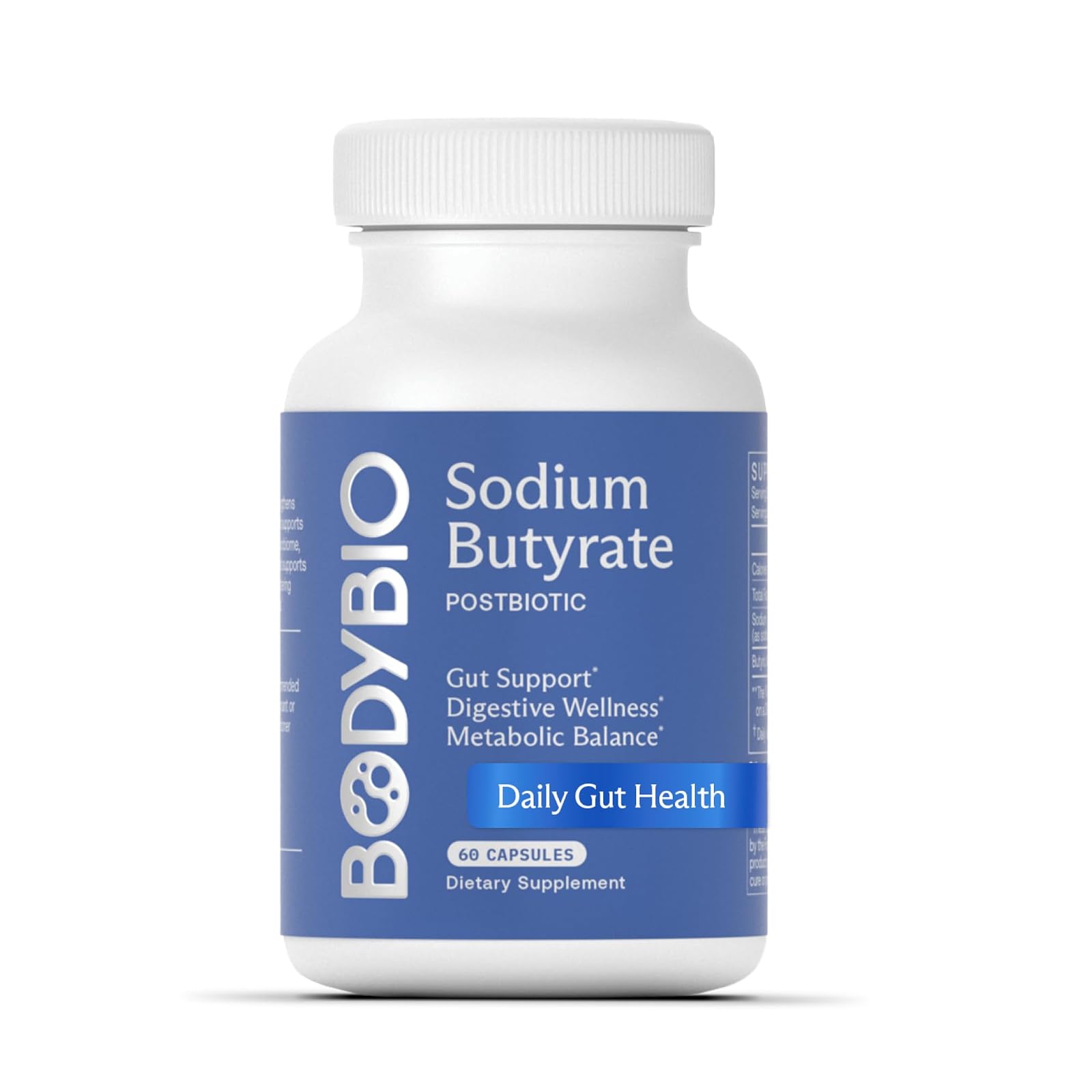 BodyBio Butyrate Sodium postbiotic capsules