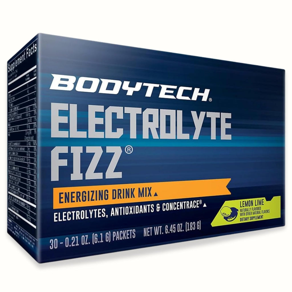 BodyTech electrolyte fizz packets lemon lime