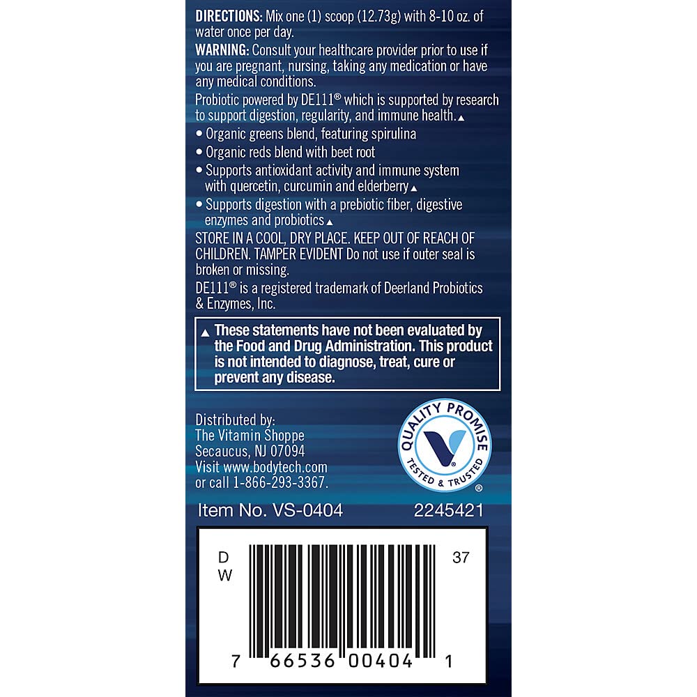 BodyTech Greens spirulina protein boost