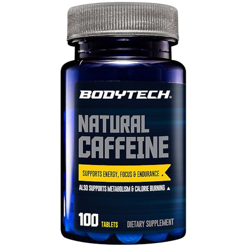 BodyTech natural caffeine tablets for energy
