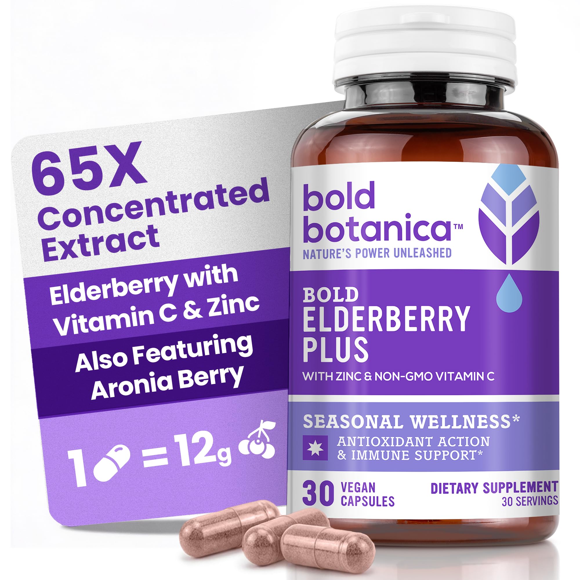 Bold Botanica elderberry capsules for immunity