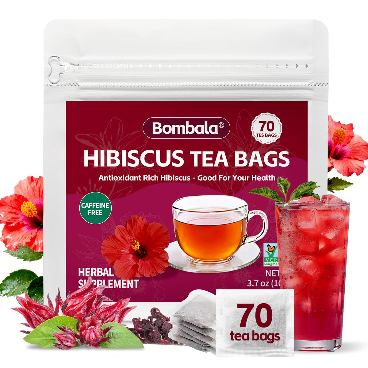 Bombala hibiscus flower tea bags