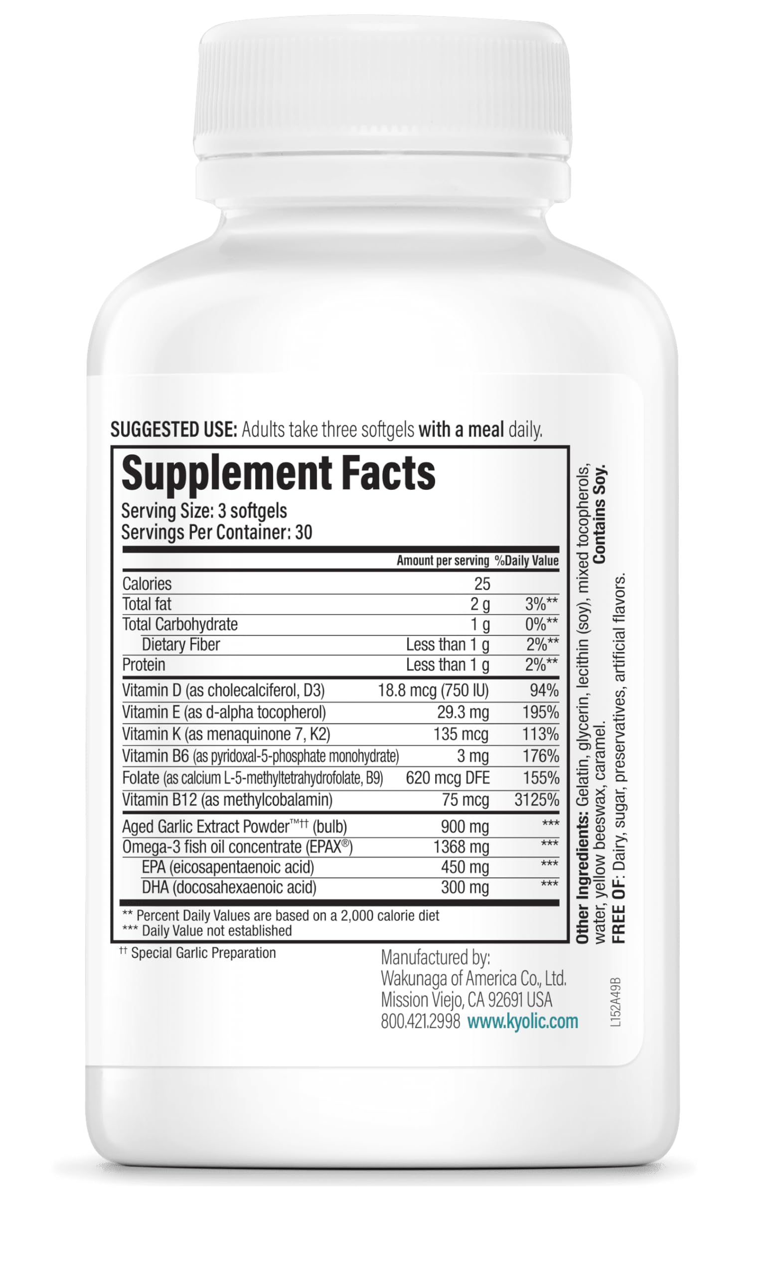 Bone health supplement with garlic
