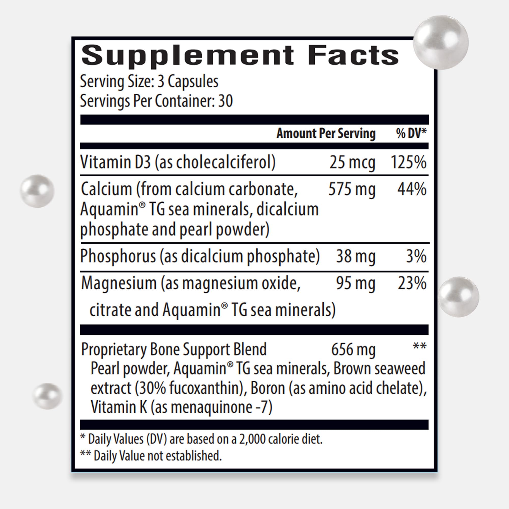 Bone health supplement with marine ingredients