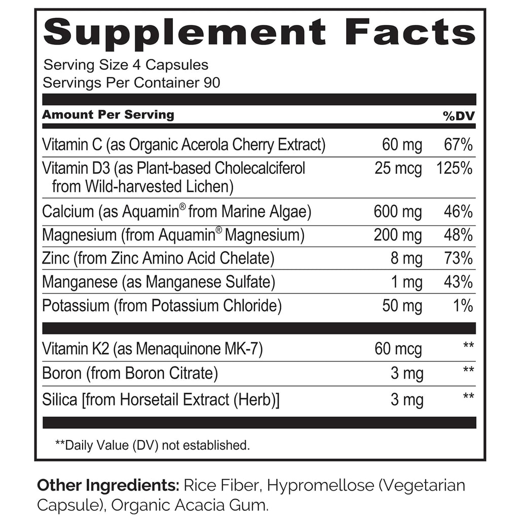 Bone health support calcium capsules