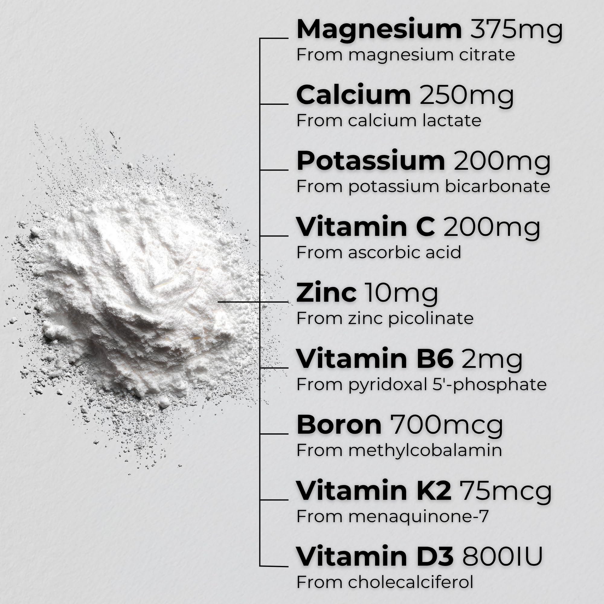Bone health support with calcium magnesium