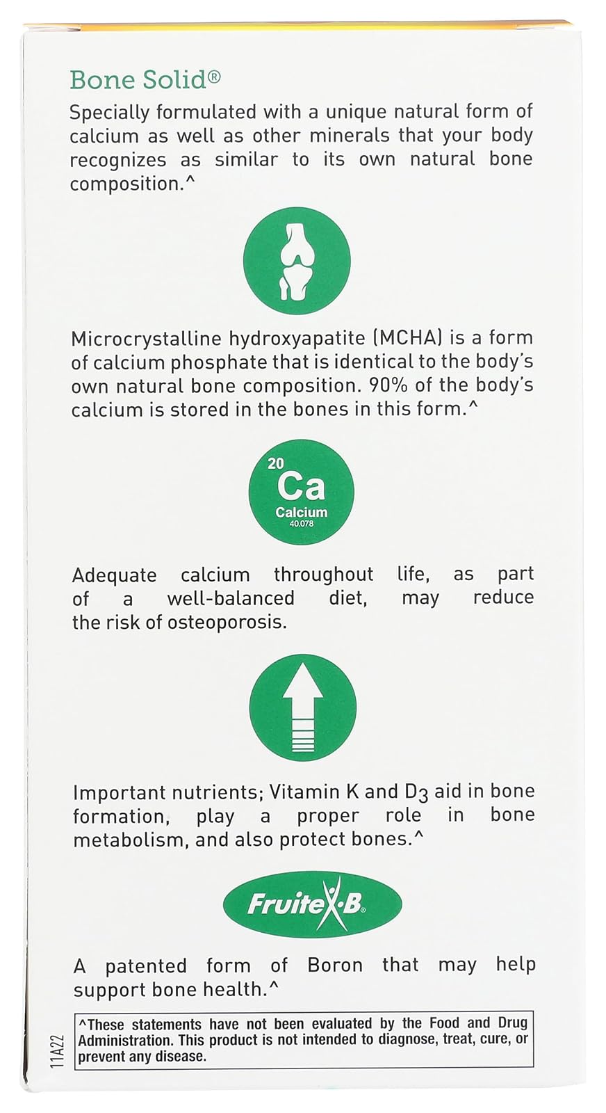 Bone health support with calcium MCHA
