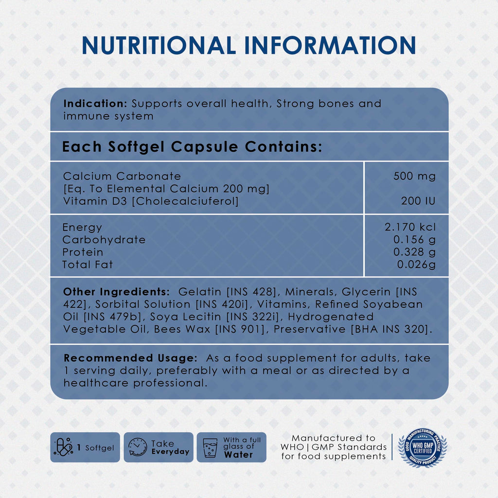 Bone health support with calcium