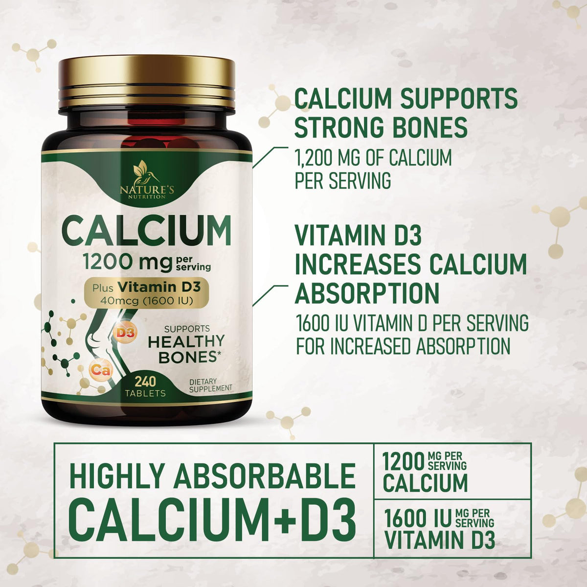 Bone health support with calcium