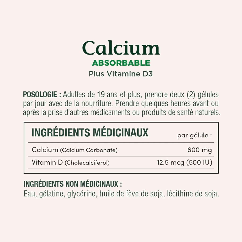 Bone health support with calcium