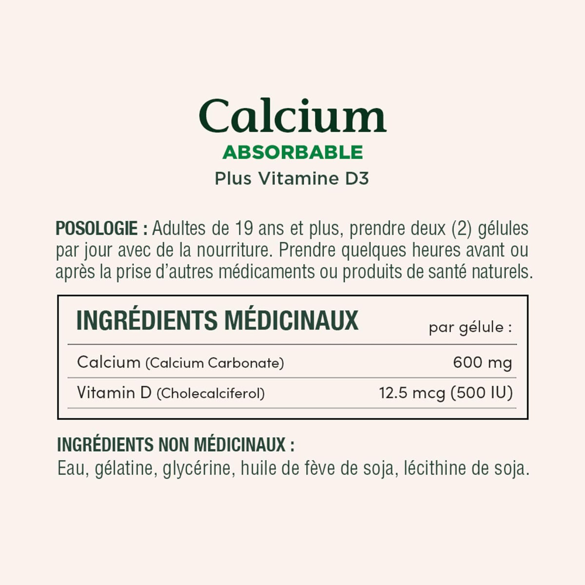 Bone health support with calcium