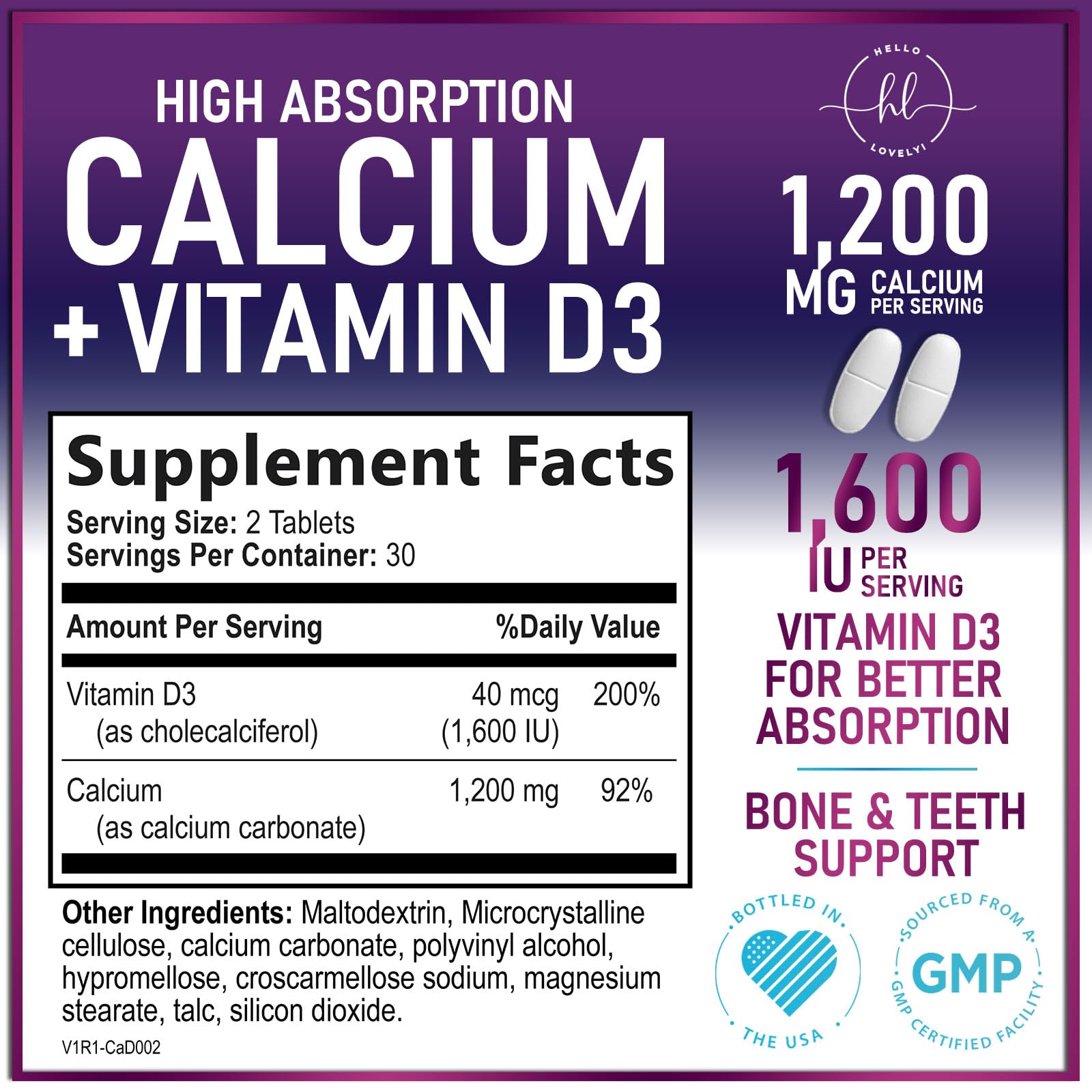 Bone health support with calcium