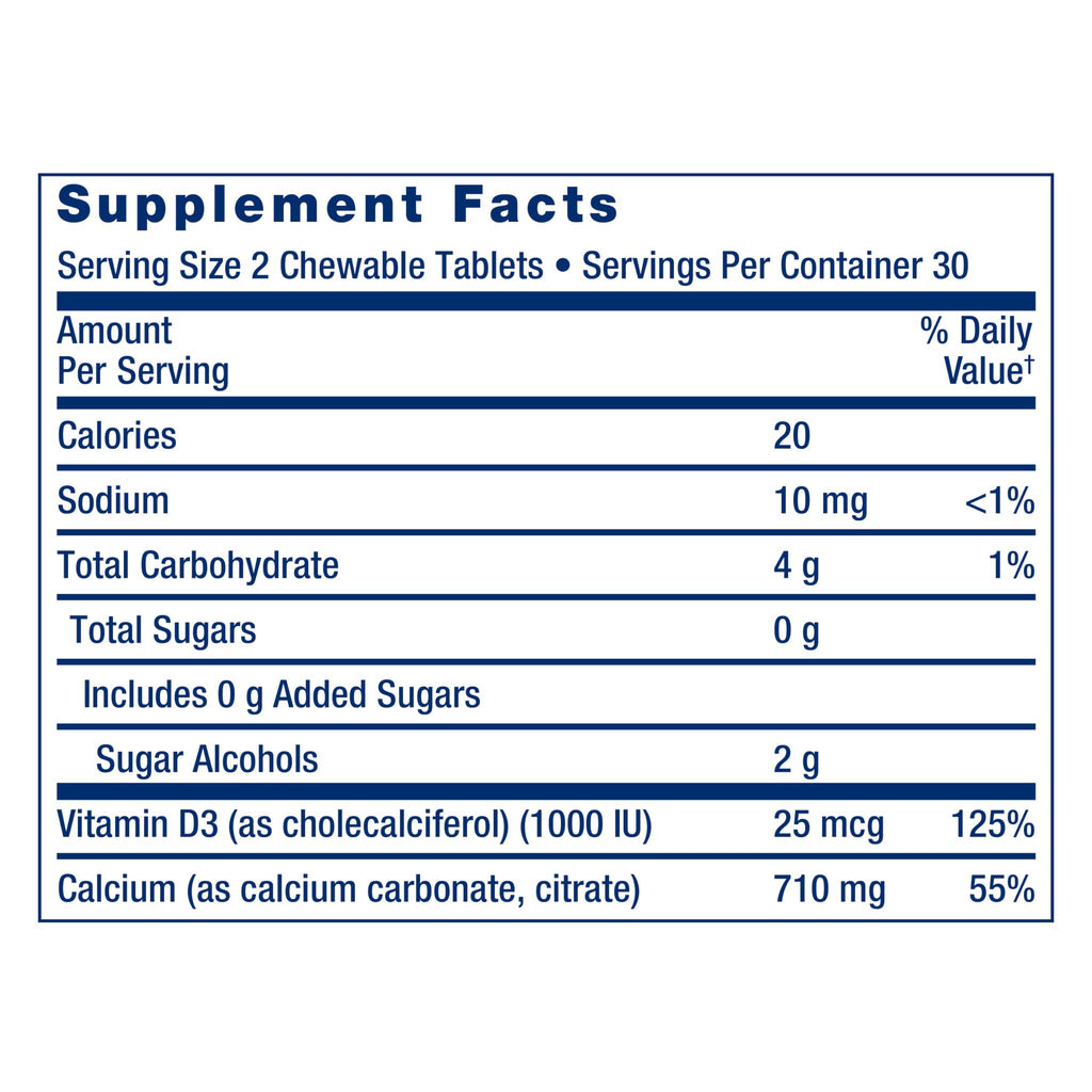 bone restore chewable calcium tablets