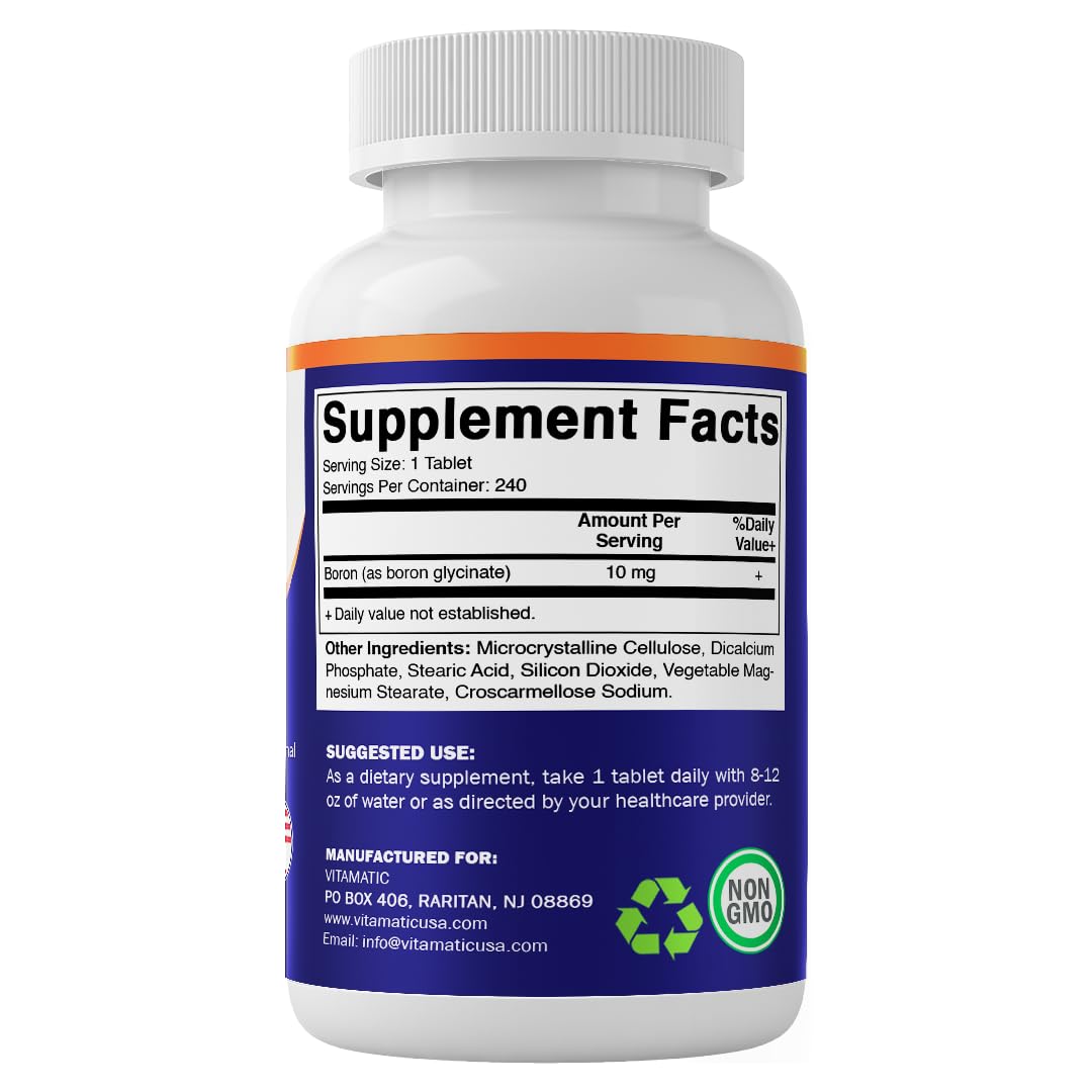 Bone support supplements with chelated boron