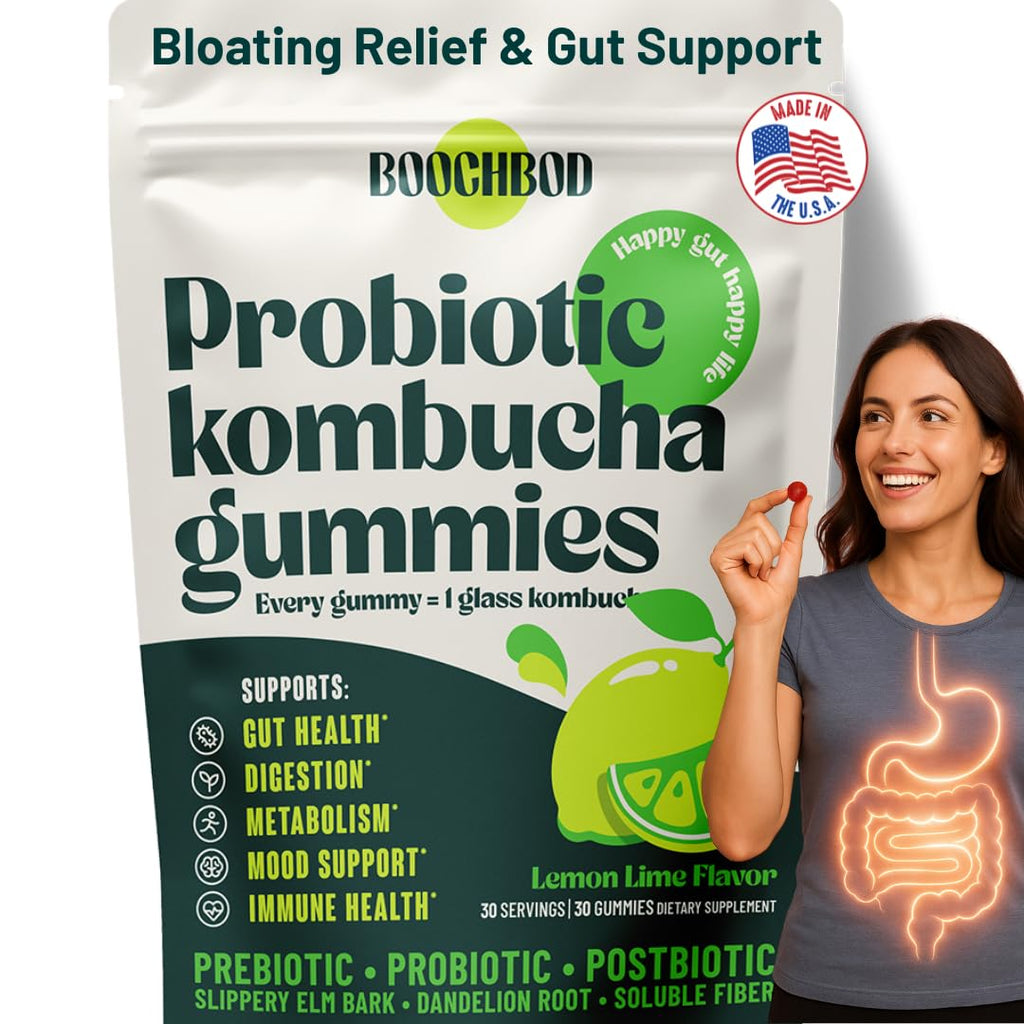 BoochBod probiotic kombucha gummy benefits