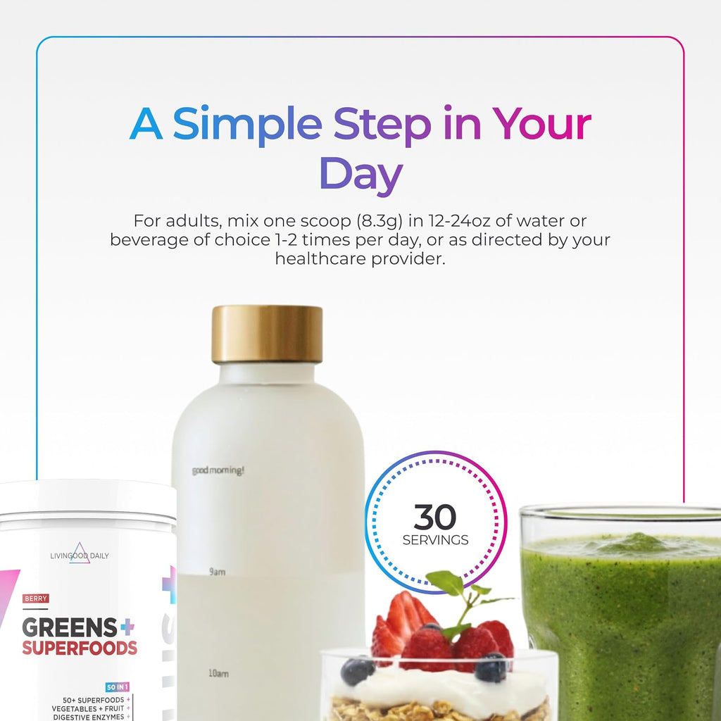 Boost energy with berry greens powders