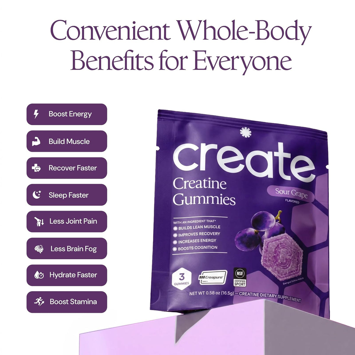 Boost energy with Create creatine gummies
