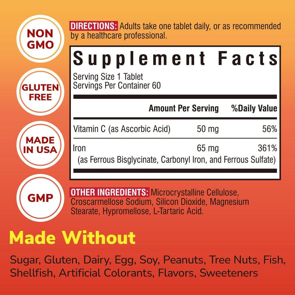 boost energy with iron supplement