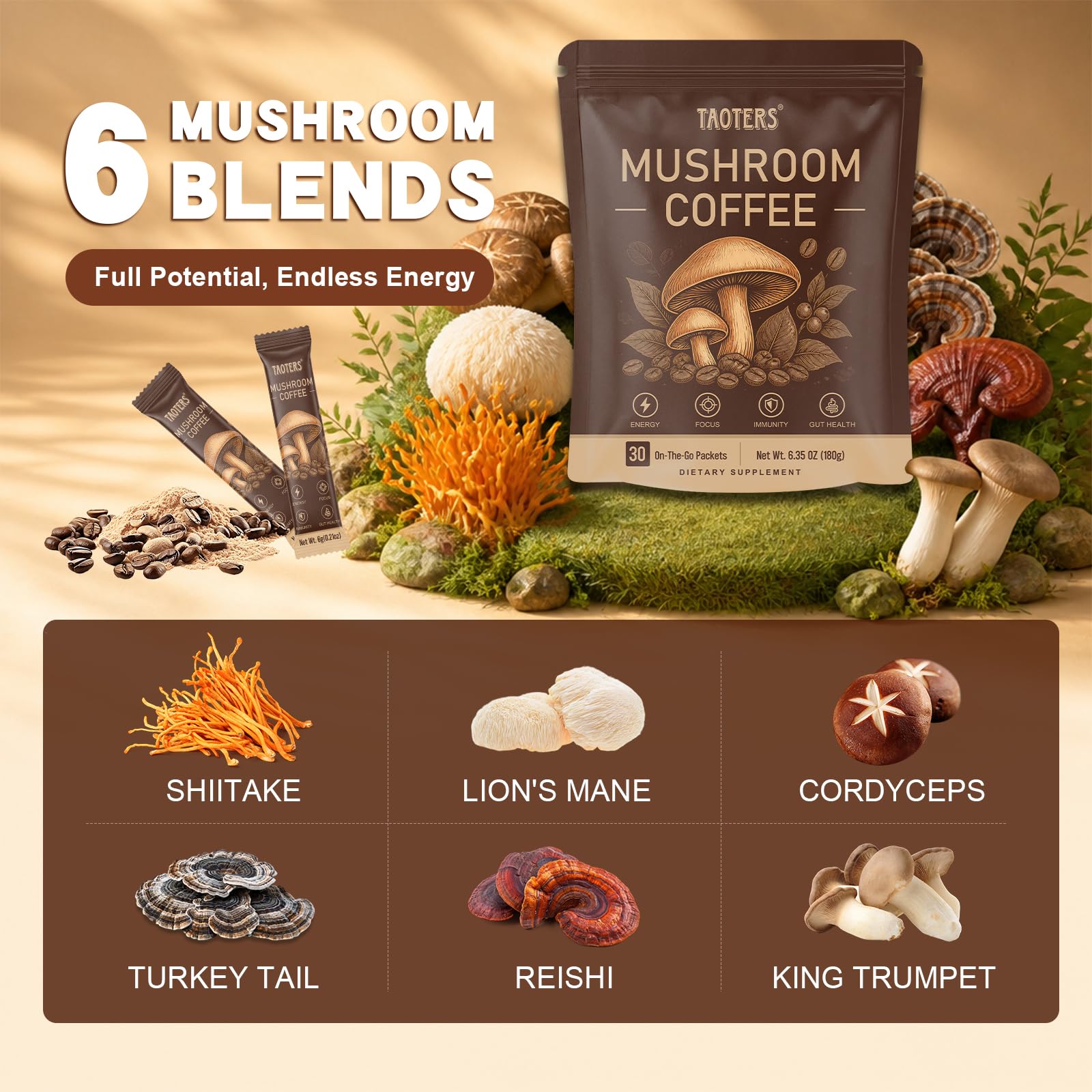 Boost energy with mushroom coffee