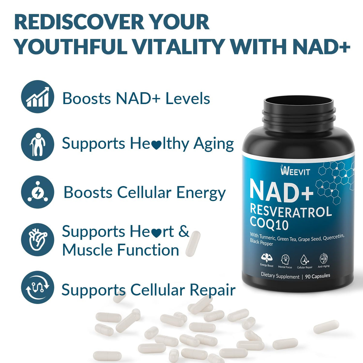 Boost energy with NAD+ supplement