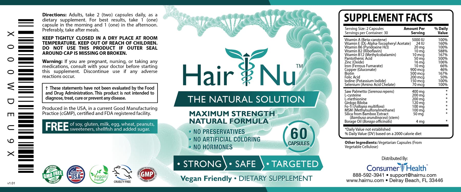 boost hair growth with blended vitamin & mineral supplements
