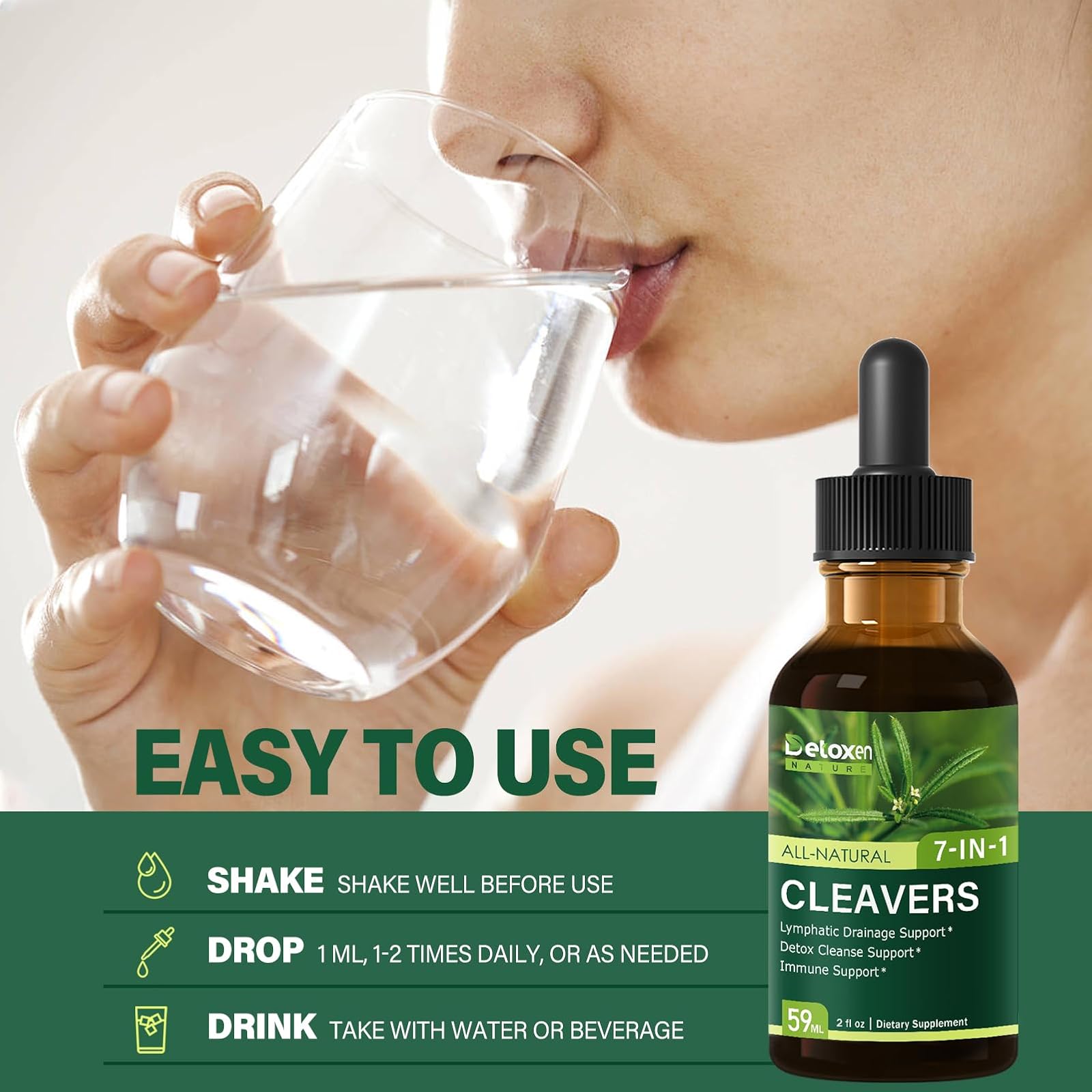 boost lymphatic drainage with Cleavers drops