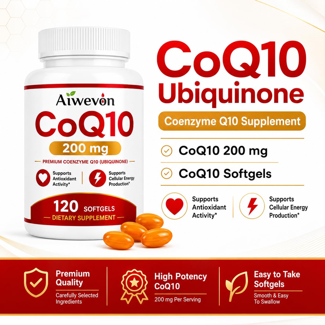 Boost vitality with CoQ10 softgels