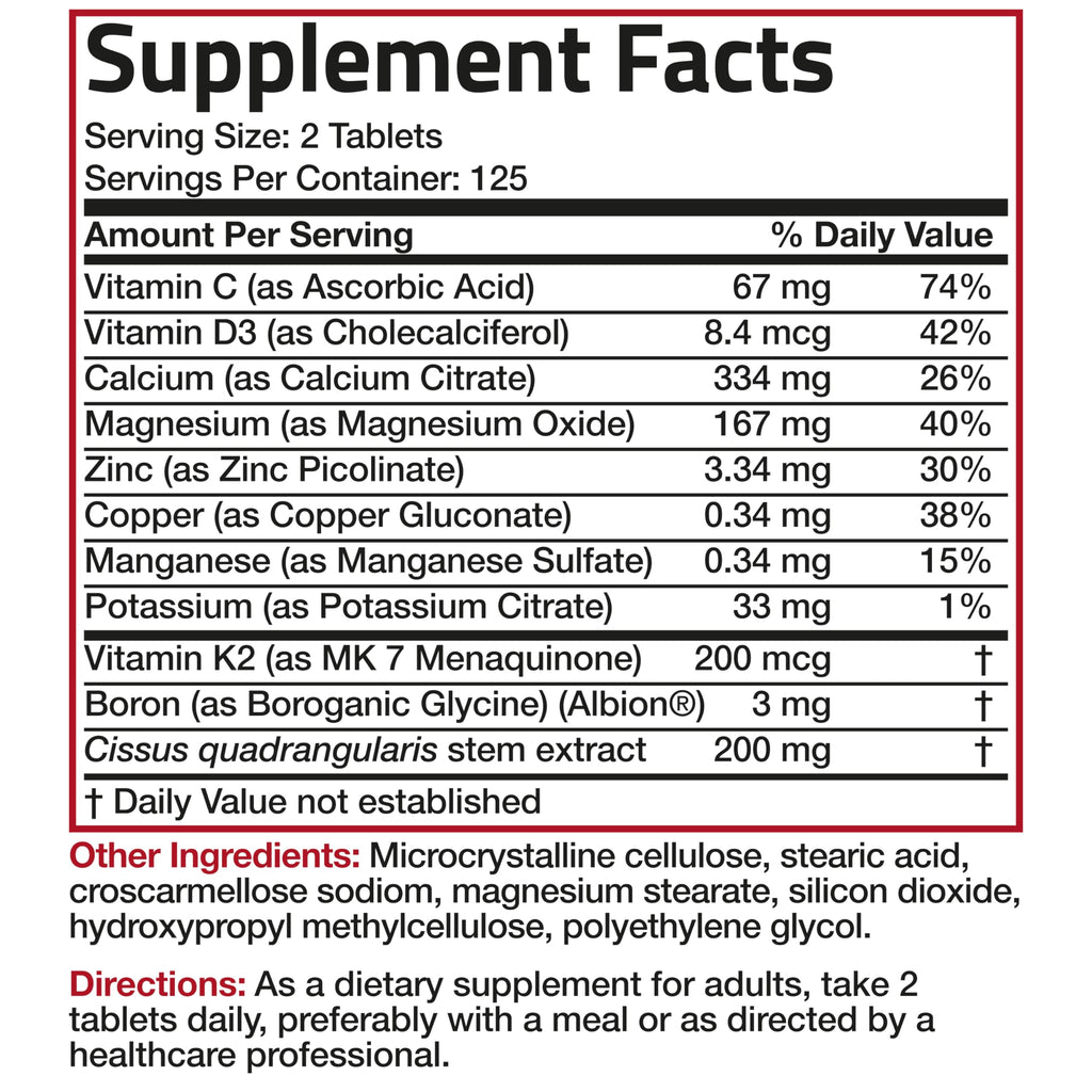 Boosts calcium absorption with vitamin K2
