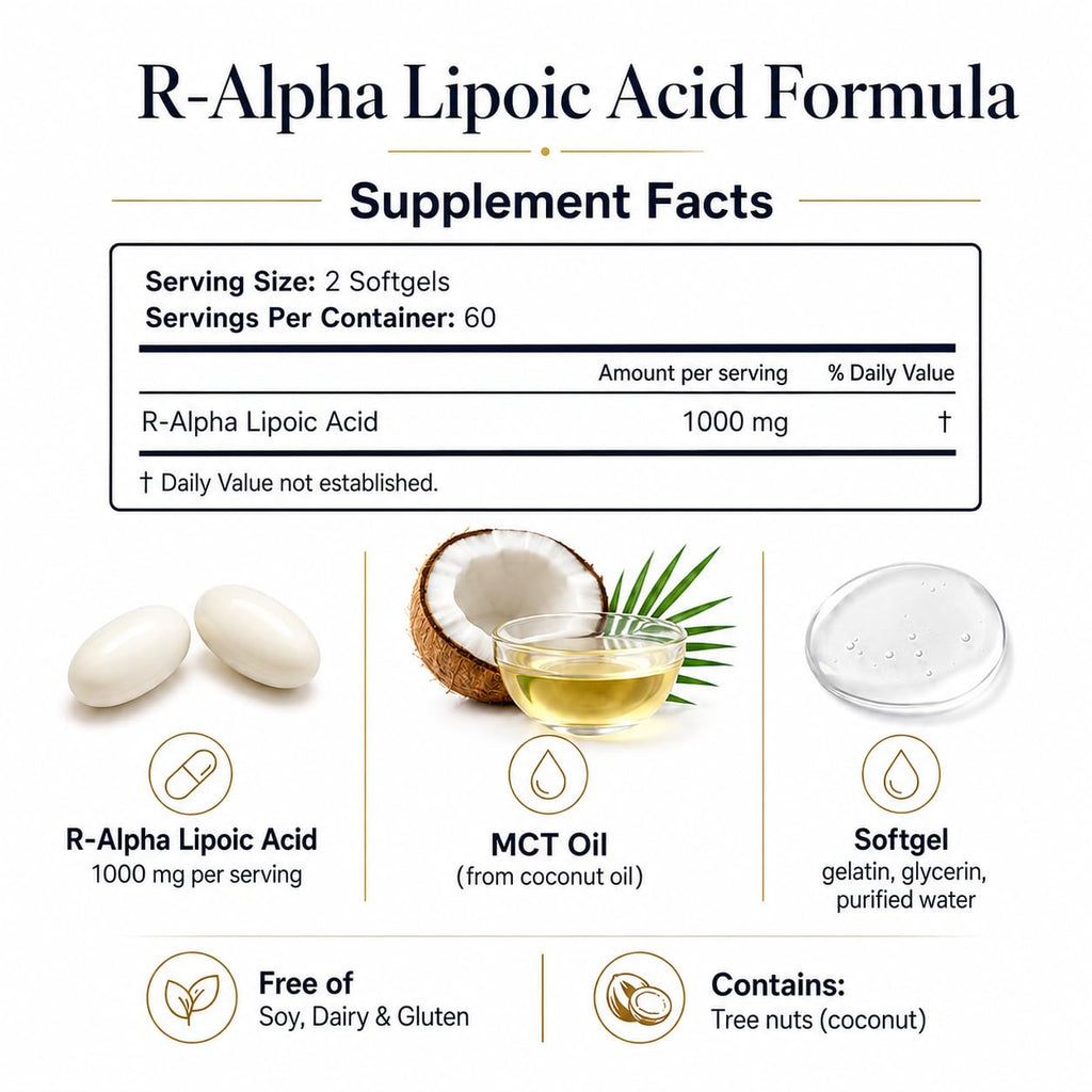 Boosts skin health with Alpha Lipoic Acid