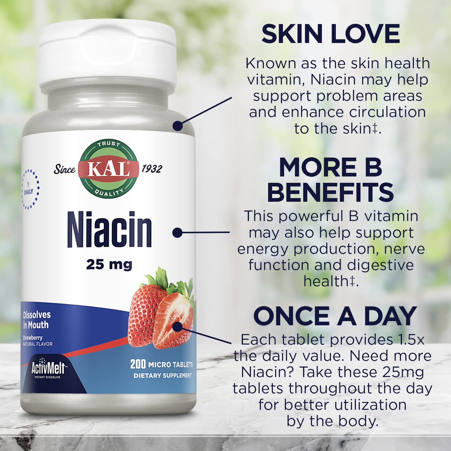 Boosts skin health with Niacin