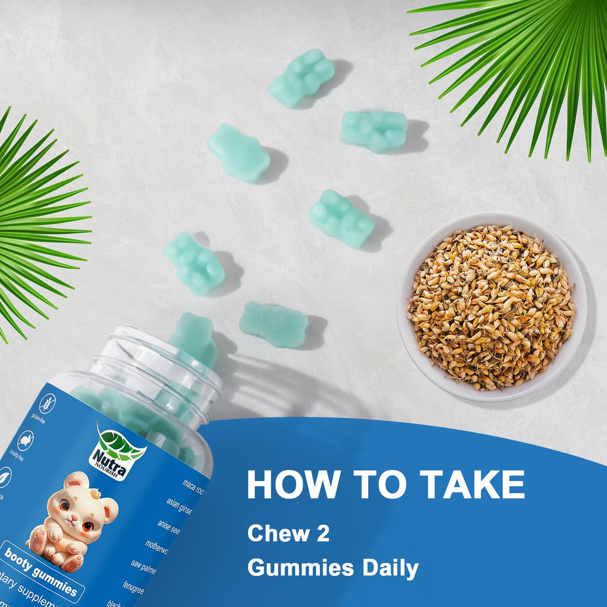 Booty Support Gummies with maca benefits