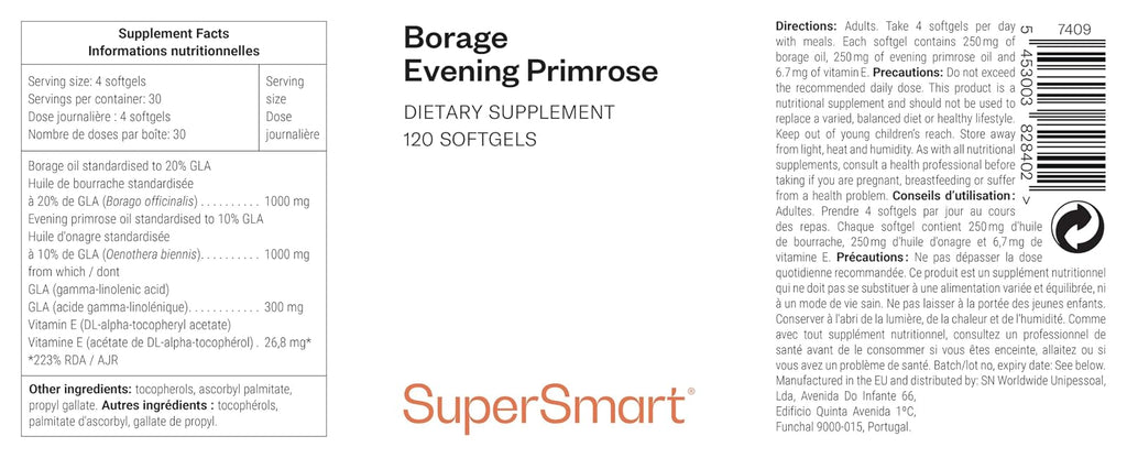 Borage oil softgels for skin health