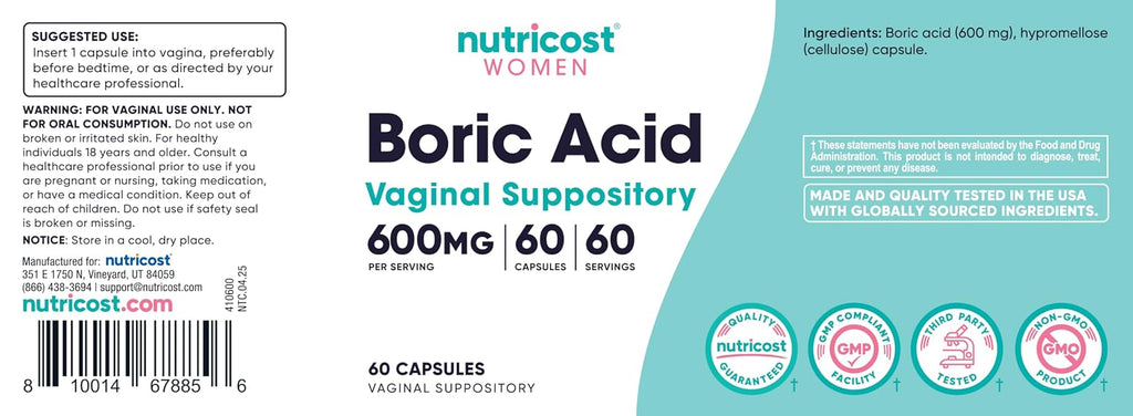 Boric Acid capsules for overall wellness