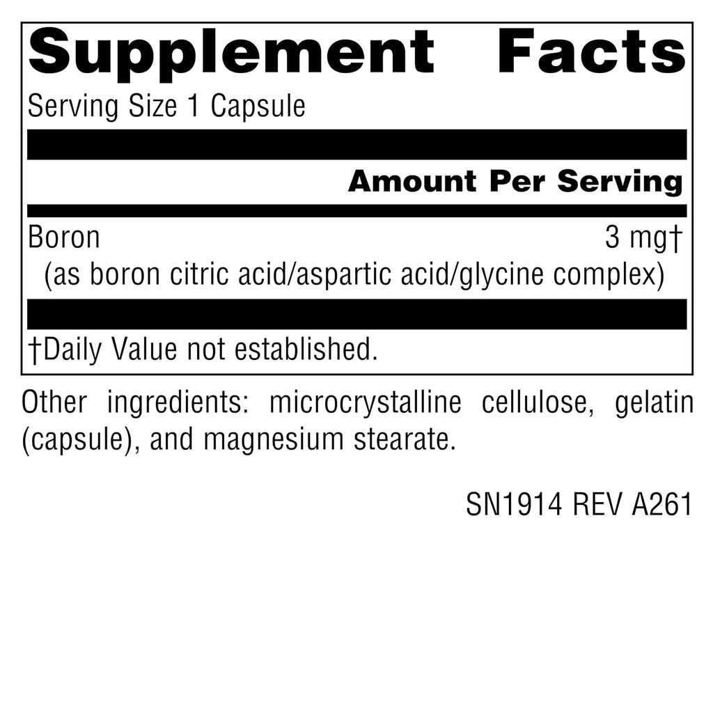 Boron supplement for bone health