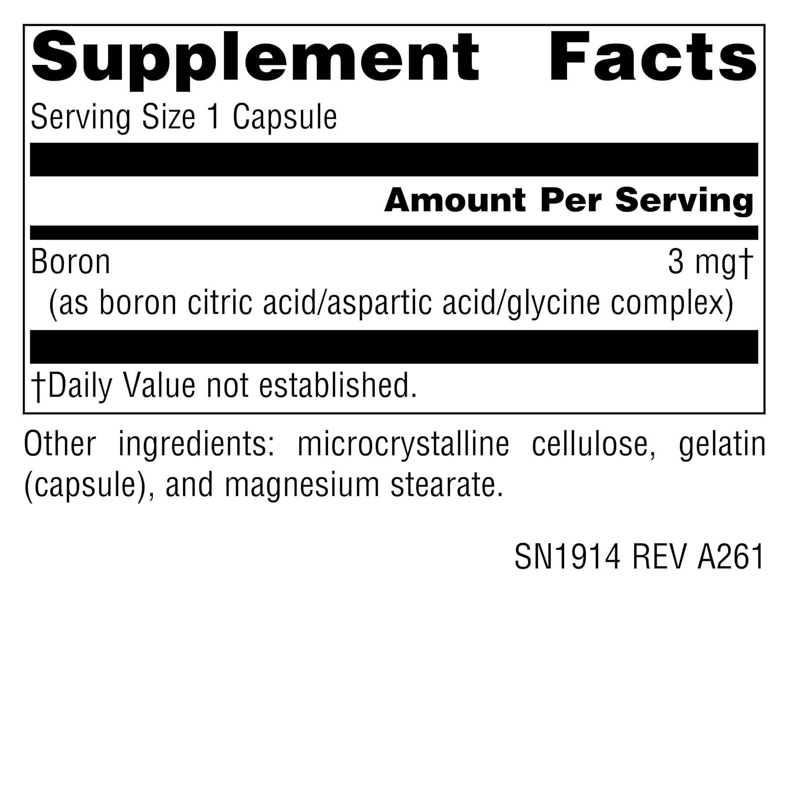 Boron supplement for bone health