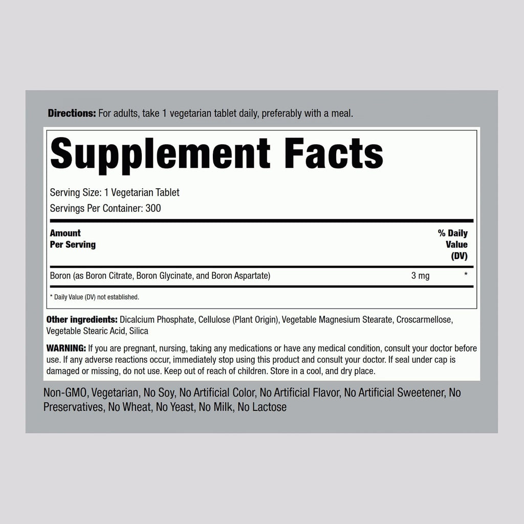 Boron supplement for healthy bones