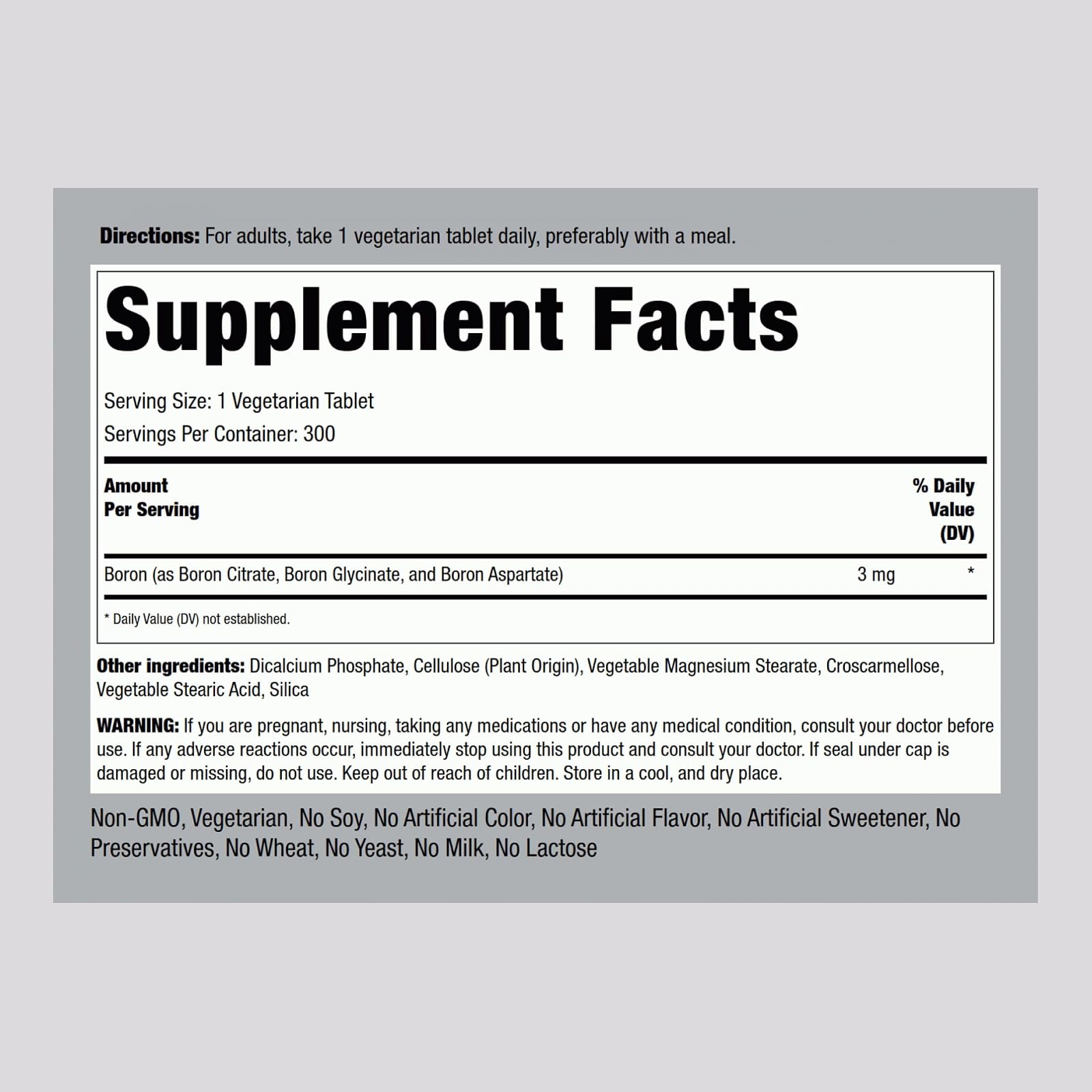 Boron supplement for healthy bones