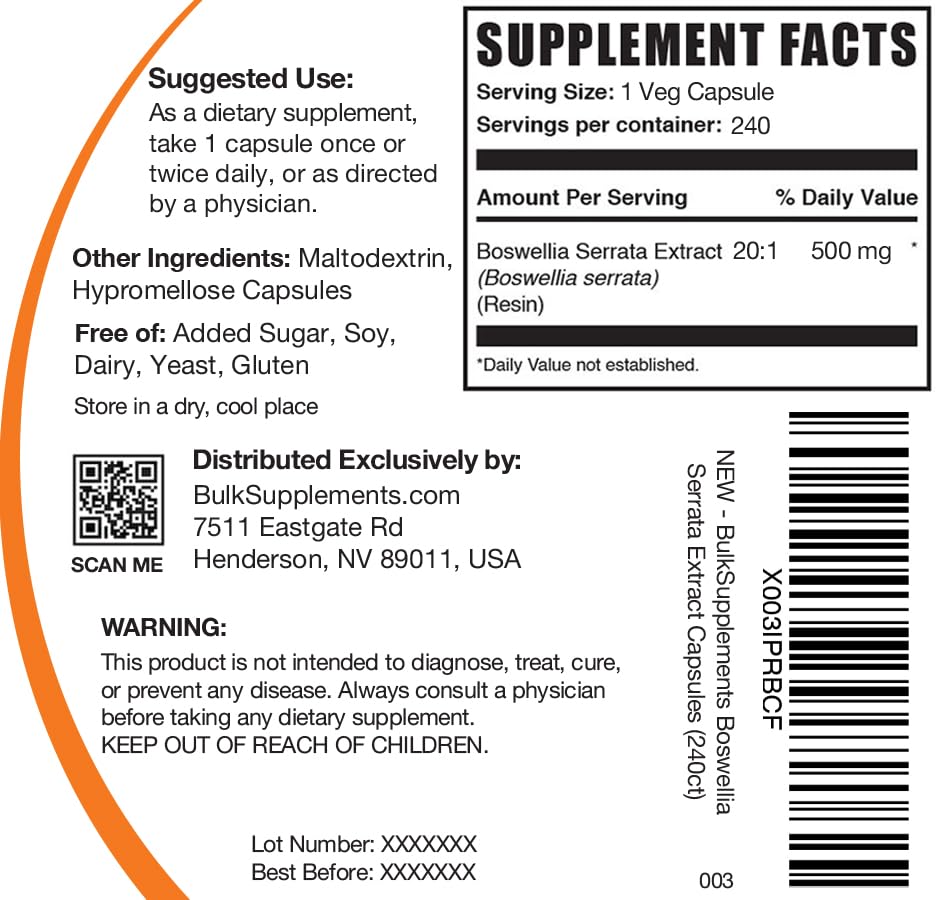 Boswellia extract for overall wellness