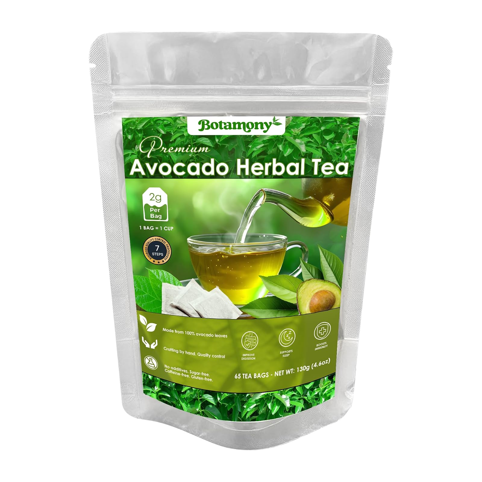 BOTAMONY avocado leaf herbal tea bags