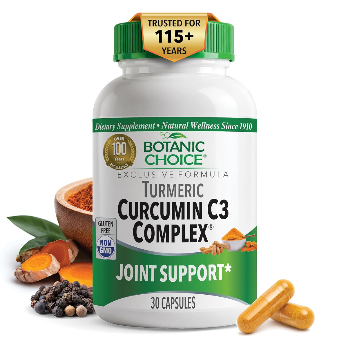 Botanic Choice curcumin capsules for wellness