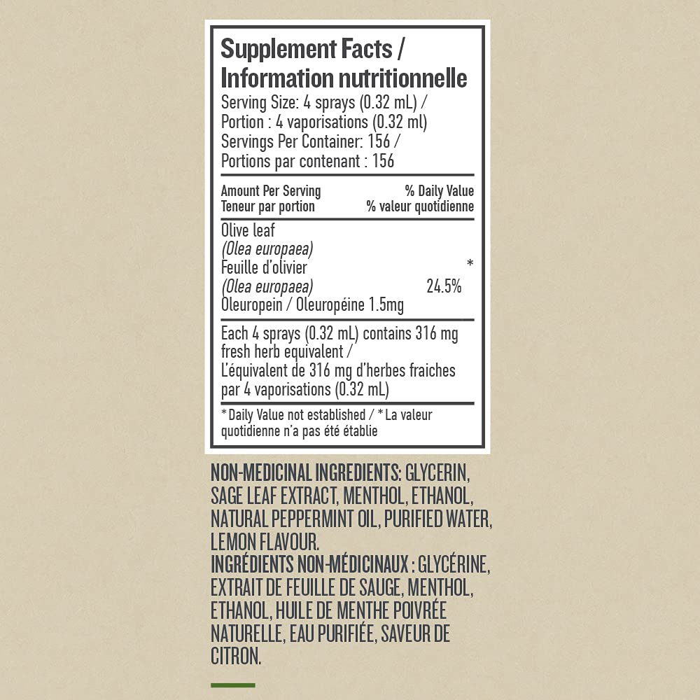 Botanica olive leaf throat remedy
