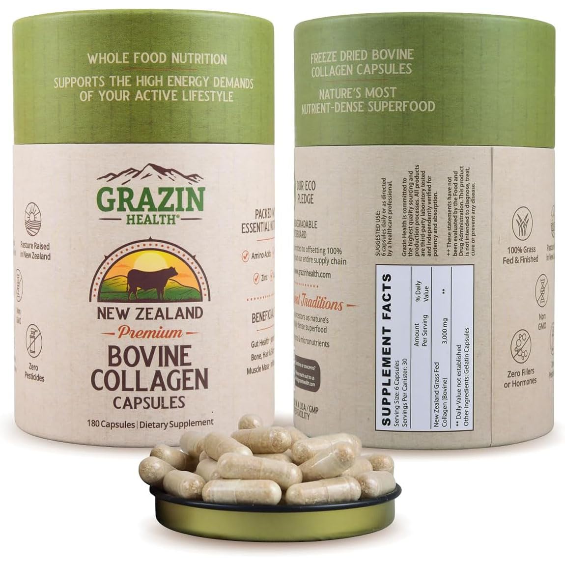 Bovine collagen 3000 mg capsules