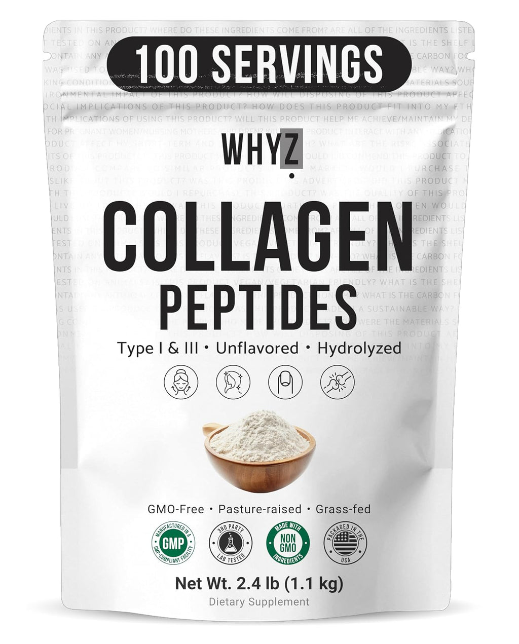 Bovine collagen peptides for skin health