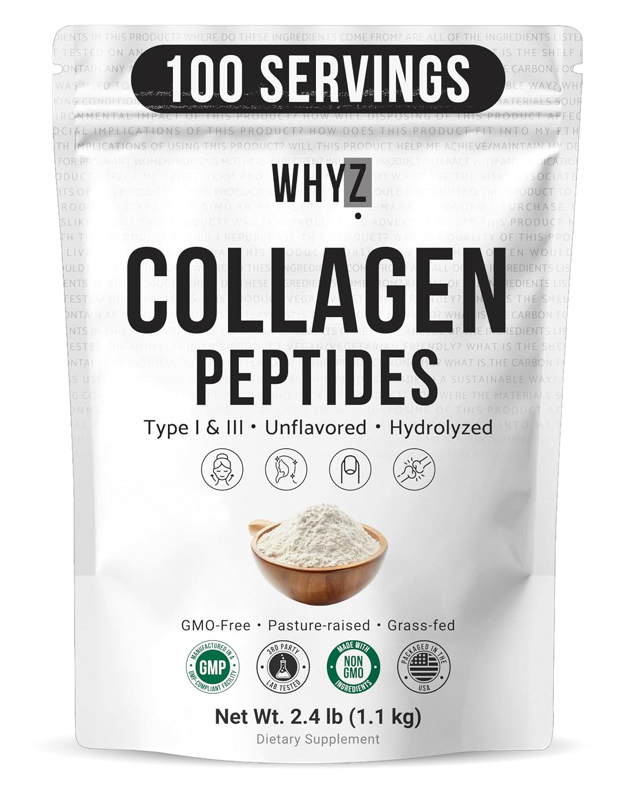 Bovine collagen peptides for skin health