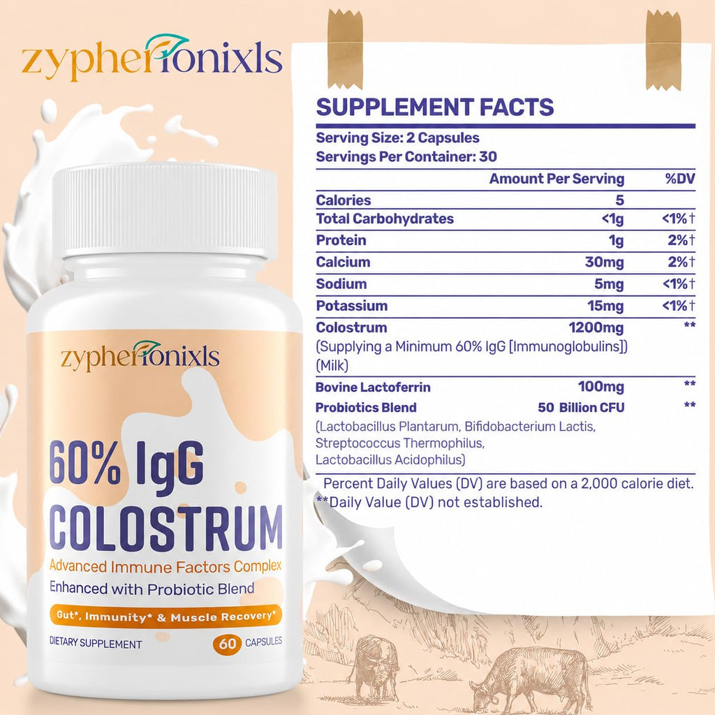 Bovine colostrum capsules for athletes