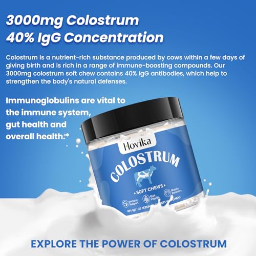 Bovine colostrum gummies with 40% IgG benefits