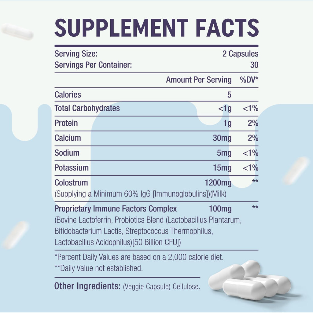 Bovine colostrum multivitamin for immunity