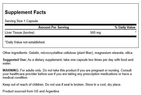 bovine tissue liver extract supplement