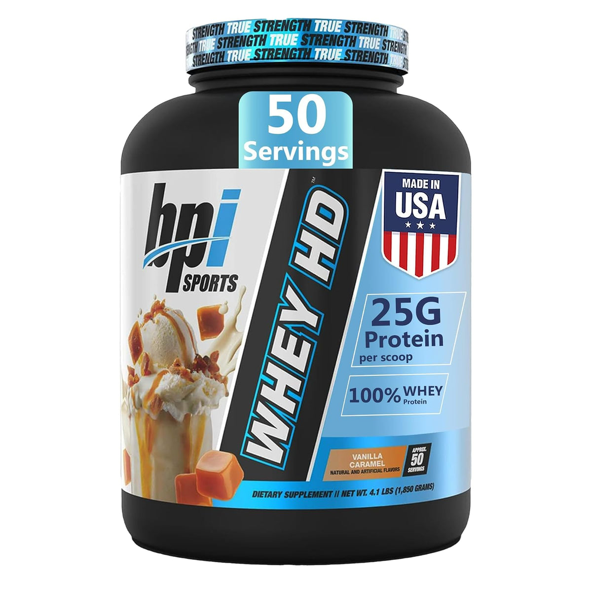 BPI Sports whey protein vanilla caramel